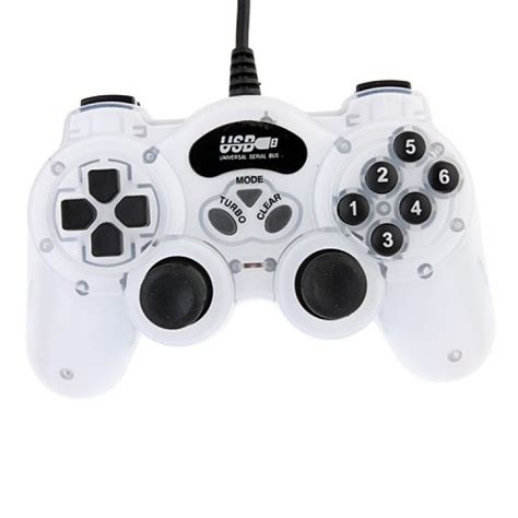 Usb Double Shock 2 Game Controller Pc Joypad White Free Shipping