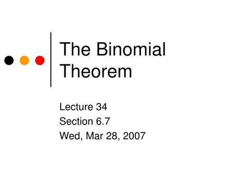 PPT The Binomial Theorem PowerPoint Presentation Free Download ID