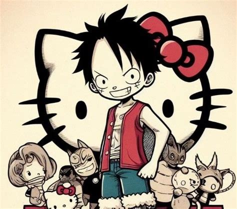 Luffy X Hello Kitty Hello Kitty Kitty Luffy