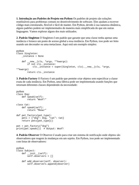 Padrões De Projeto Em Python Pdf