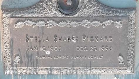Stella Pearl Sharpe Pickard 1908 1994 Mémorial Find A Grave