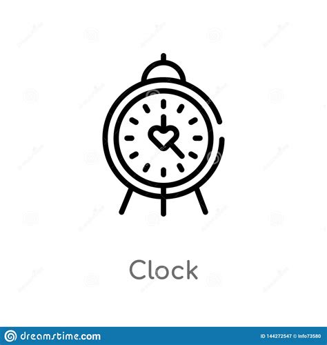 Outline Clock Vector Icon Isolated Black Simple Line Element Illustration From Blogger And