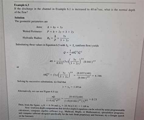 Water Flow In Open Channels Chap Classroom Chegg