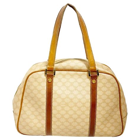 Céline Celine Brown Macadam Handbag Beige Cloth Cloth Ref 859029 Joli