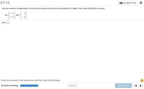 Solved Question Help O Use The Variation Of Chegg Com