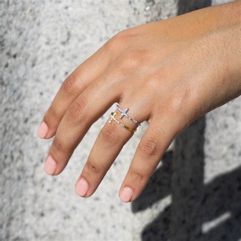 Open Cross Ring Ascend Crystals Salem