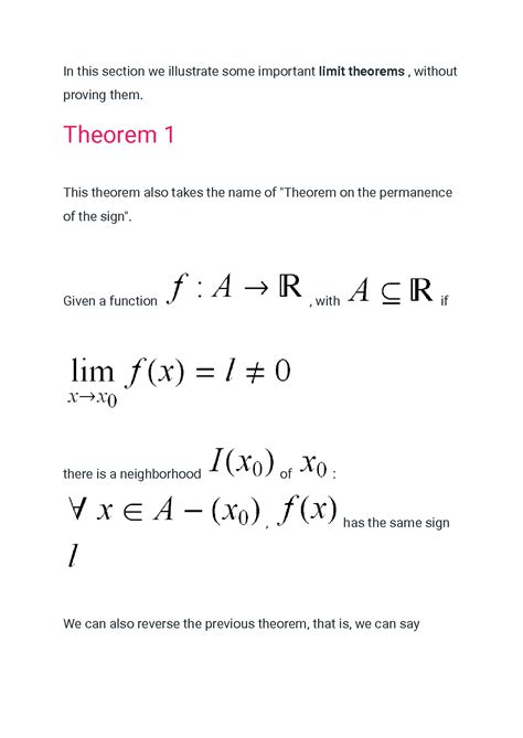 SOLUTION Limits Theorems Studypool