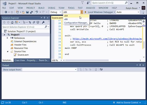 Assembly Programming WinAsm Vs Visual Studio 2017 Stack Overflow
