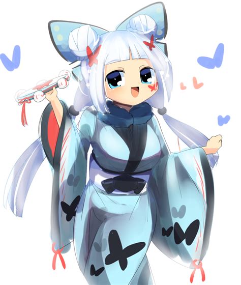 Lets0020 Onmyoji Character Request Commentary Request 1girl D Blue Eyes Blue Kimono