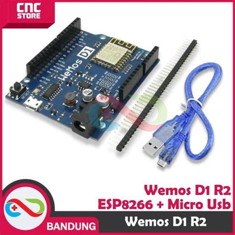 jual wemos d1 r2 wifi esp8266 based board 4mb flash kabel micro usb