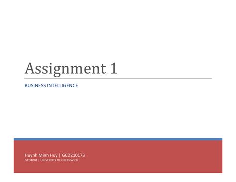Assignment 1 Business Intelligence Pass Assignments Computer Fundamentals Docsity