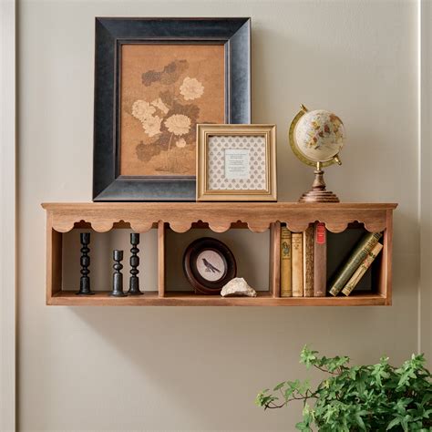 Linnea Antiqued Wood Cubby Shelf Magnolia