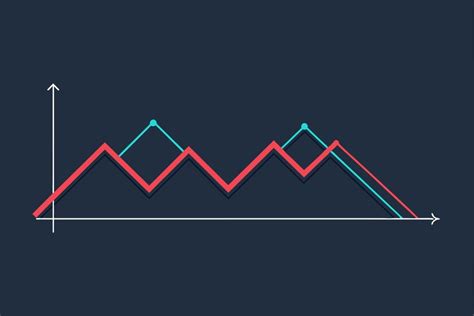 Abstract Line Graph Visualization Of Data And Trends With Red And Blue