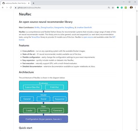 Neurec An Open Source Neural Recommender Library Bin Wu Et Al Rs C
