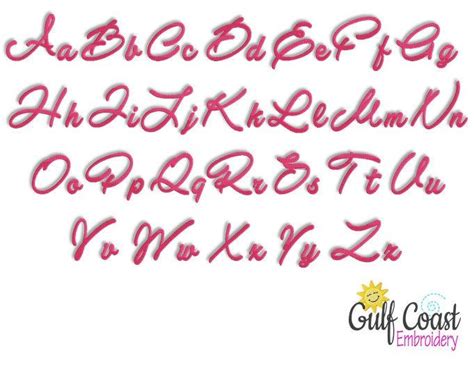 Cursive Machine Embroidery Font Alphabet Script Machine Embroidery Font Sports Embroidery Font