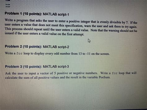 Solved Code Bcode Problem 1 10 Polnts Matlab Script 1