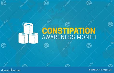 Constipation Awareness Month Background Illustration With Toilet Papers
