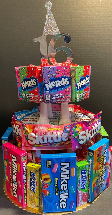 Candy Birthday Cake Mike And Ike Nerds Sour Patch Etsy