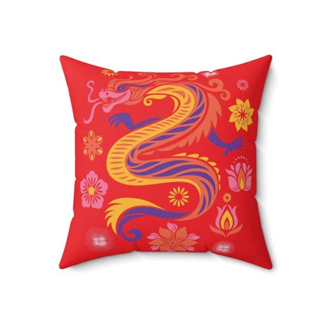 Spun Polyester Square Pillow New Year 2024 Etsy