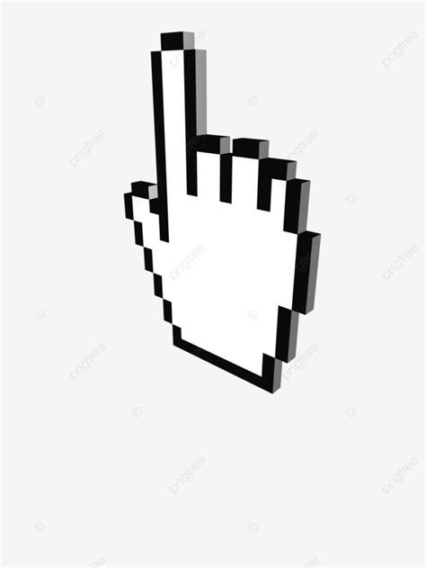 Computer Hand Cursor D Click Computers Pixel Web PNG Transparent Image And Clipart For Free