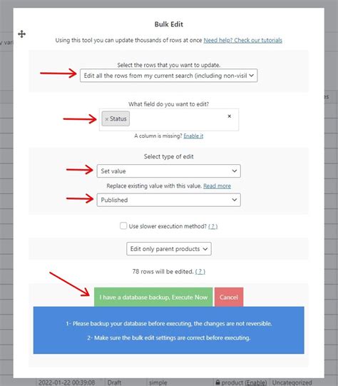 How To Bulk Edit WooCommerce Product Status