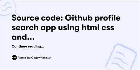 Source Code Github Profile Search App Using Html Css And Javascript