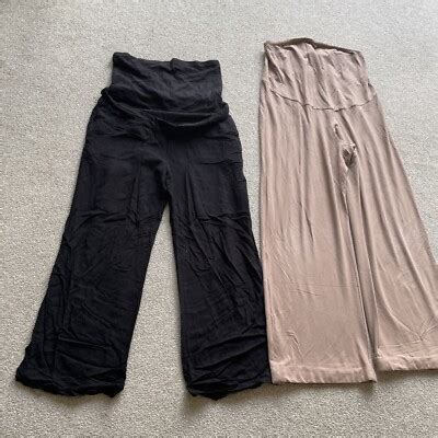 Handm Mama Maternity Trousers Black Beige Size Small Ebay Uk