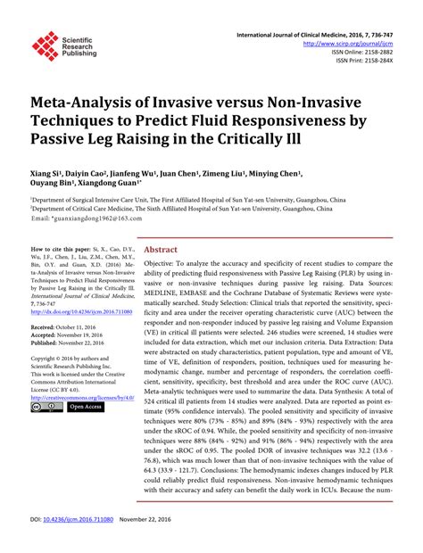 pdf meta analysis of invasive versus non invasive techniques to