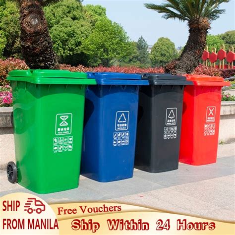 Trash Can With Cover Segregation Garbage Bin Container 120l Park Street Commercial Trash Bin