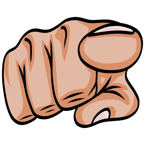Hand Finger Pointing Cartoon Drawing Vector Illustration Stock