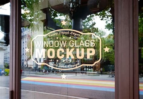 Premium Psd Window Glass Logo Mockup