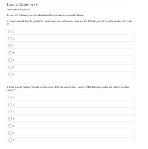 Solved Spectral Clustering I 8 Points Possible Graded