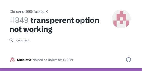 Transperent Option Not Working Issue ChrisAnd TaskbarX GitHub