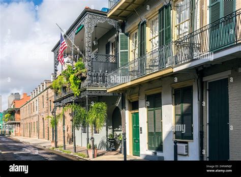 Historic Buildings In The French Quarter In New Orleans Usa Stock