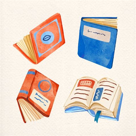 Colecção De Ilustrações De Livros Vetor Premium