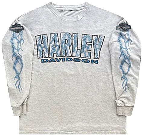 Buy Vintage Harley Davidson Long Sleeve Tee Grey 3099 100000103hdls