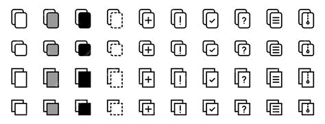 Premium Vector Copy Icon Collection File Icon Set Black Color Design Black Flat Thin Icon On