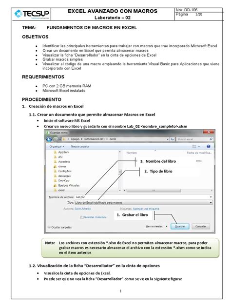 lab02 fundamentos de macros en excel pdf microsoft excel macro