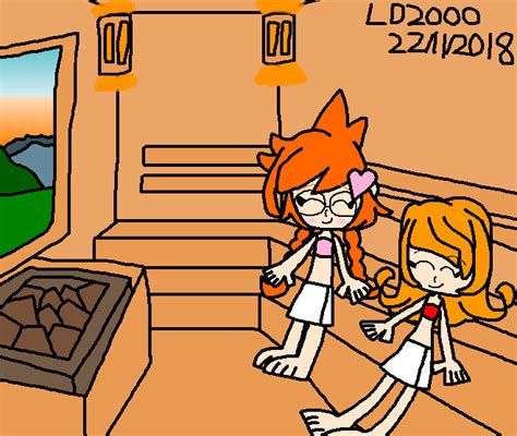 Warioware Penny And Mona In Sauna By Luqmandeviantart2000 On Deviantart