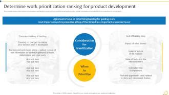Determine Work Prioritization Ranking For Product Development Agile Initiation Playbook PPT Sample