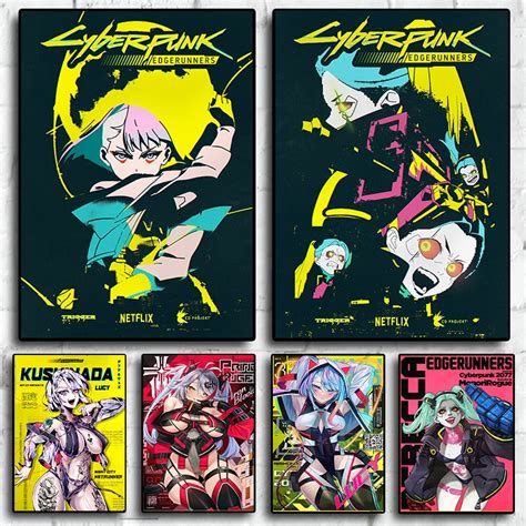 Nordic Anime Figure Cyberpunk Edgerunners Poster Aesthetics Decoration