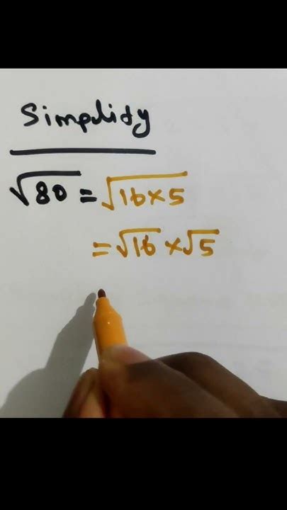 How To Simplify Square Root Of 80 Simplify Squareroot Mathematics