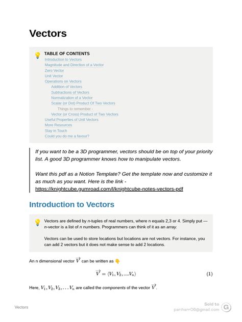 vectors pdf euclidean vector norm mathematics