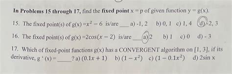 Solved In Problems 15 Through 17 Find The Fixed Point Xp
