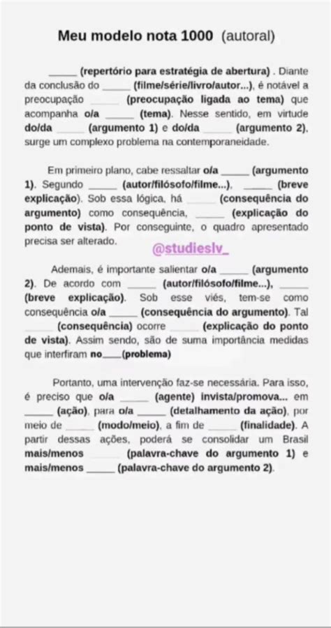 Modelo De Redação Nota Mil Dicas Enem Modelo De Redação Enem