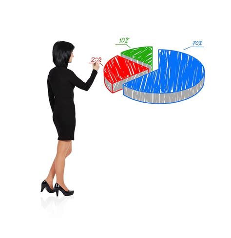 Premium Photo Woman Drawing Pie Graph
