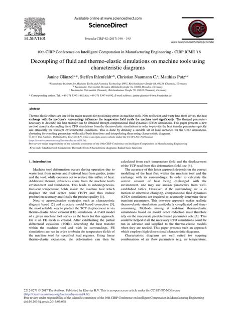 Decoupling Of Fluid And Thermo Elastic Simulations On Machine 2017 Procedia Pdf