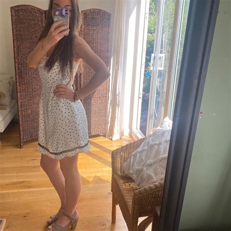 Super Cute Polka Dot Summer Dress With Cross Strap Depop