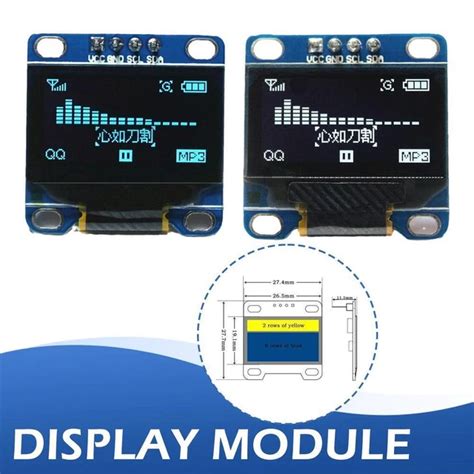 0 96and oled ssd1306 i2c iic spi serial 128x64 lcd display blau j6 gelb lcd q sp £3 40 picclick uk