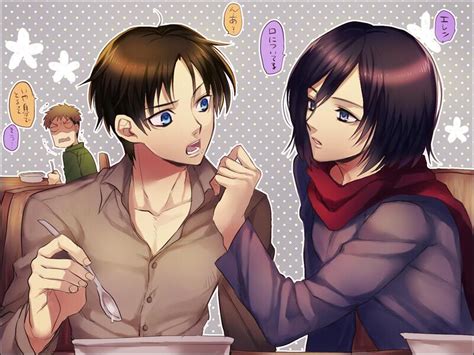 Mikasa Ackerman Eren Yeager And Jean Kirchstein Shingeki No Kyojin Drawn By Amakura Am As